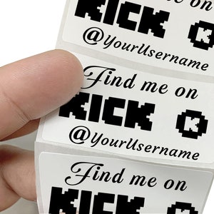 Custom Kick Streaming User Name Stickers - 5 - 1000 Pack Laptop Wall ...