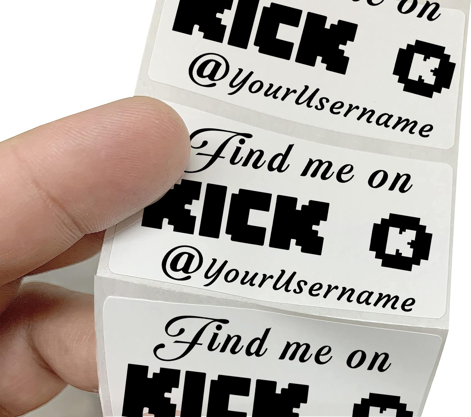 Custom Kick Streaming User Name Stickers - 5 - 1000 Pack Laptop Wall ...