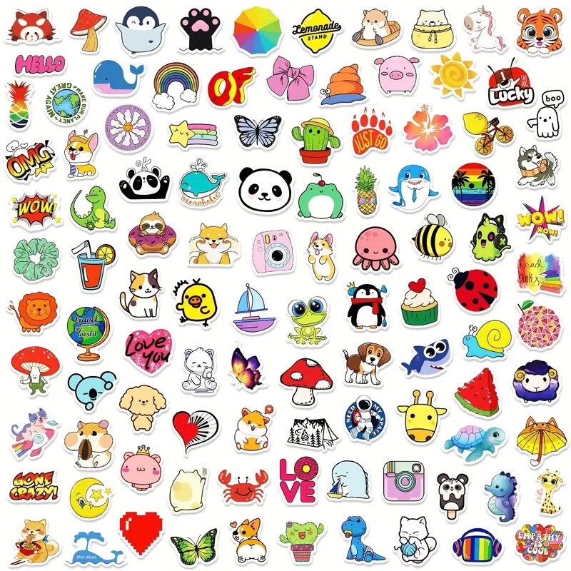 Cartoon Stickers for Kids Mystery Pack Vinyl Waterproof - Etsy