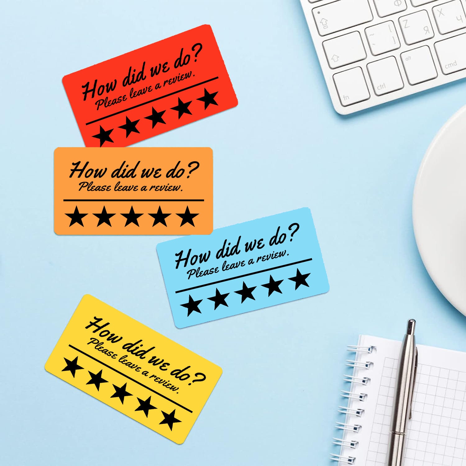 How Did We Do? Please Leave a Review Stickers | 5 - 1000 Pack Cute ...