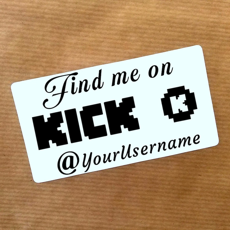 Custom Kick Streaming User Name Stickers - 5 - 1000 Pack Laptop Wall ...