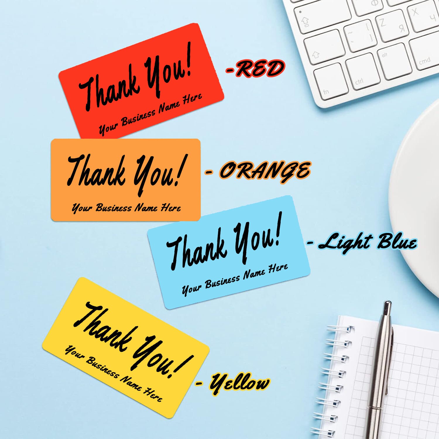 Custom Thank You Labels | Personalized Business Logo Thank You Stickers ...