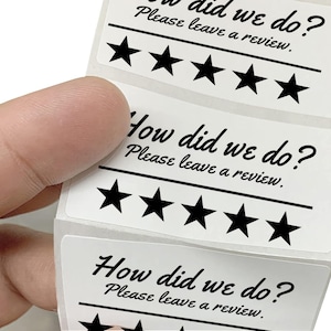 How Did We Do? Please Leave a Review Stickers | 5 - 1000 Pack Cute ...