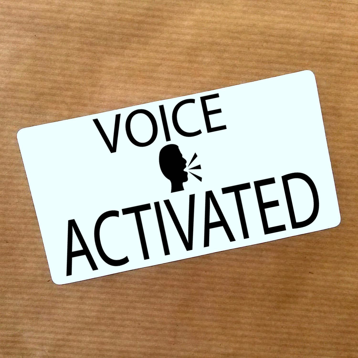 VOICE ACTIVATED Stickers | 5 - 1000 Pack Laptop Wall Handle Locker ...