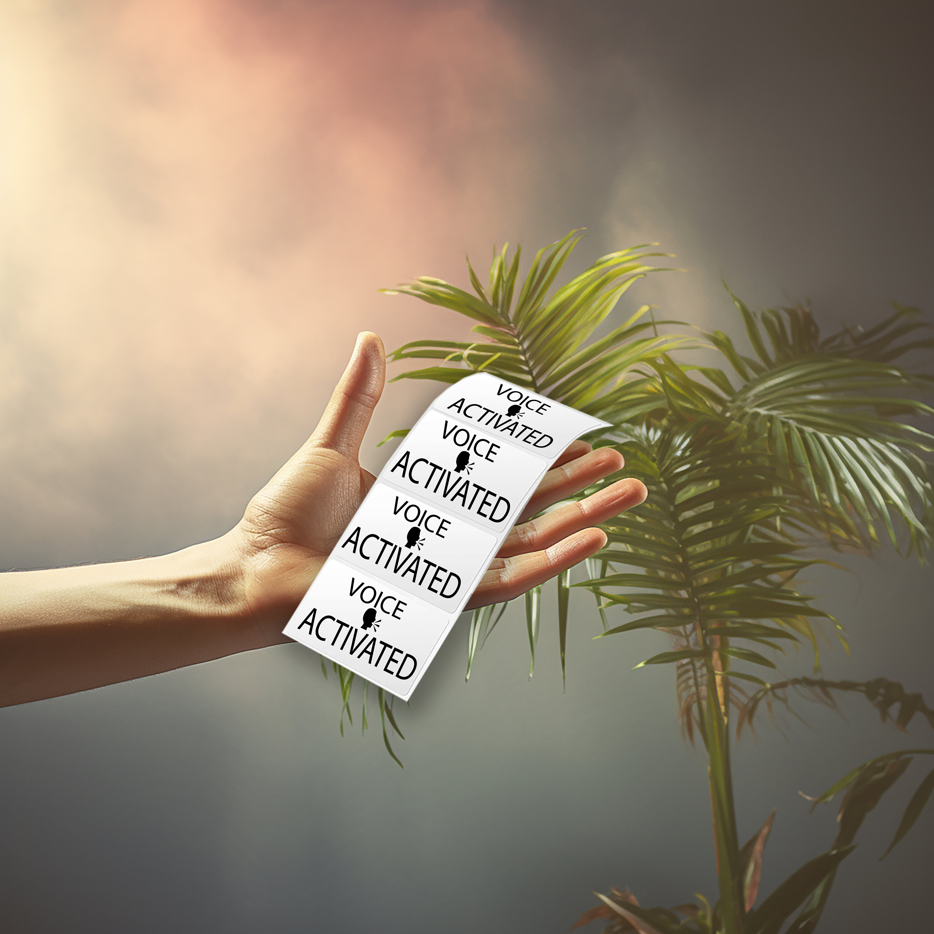 VOICE ACTIVATED Stickers 5 1000 Pack Laptop Wall Handle Locker ...