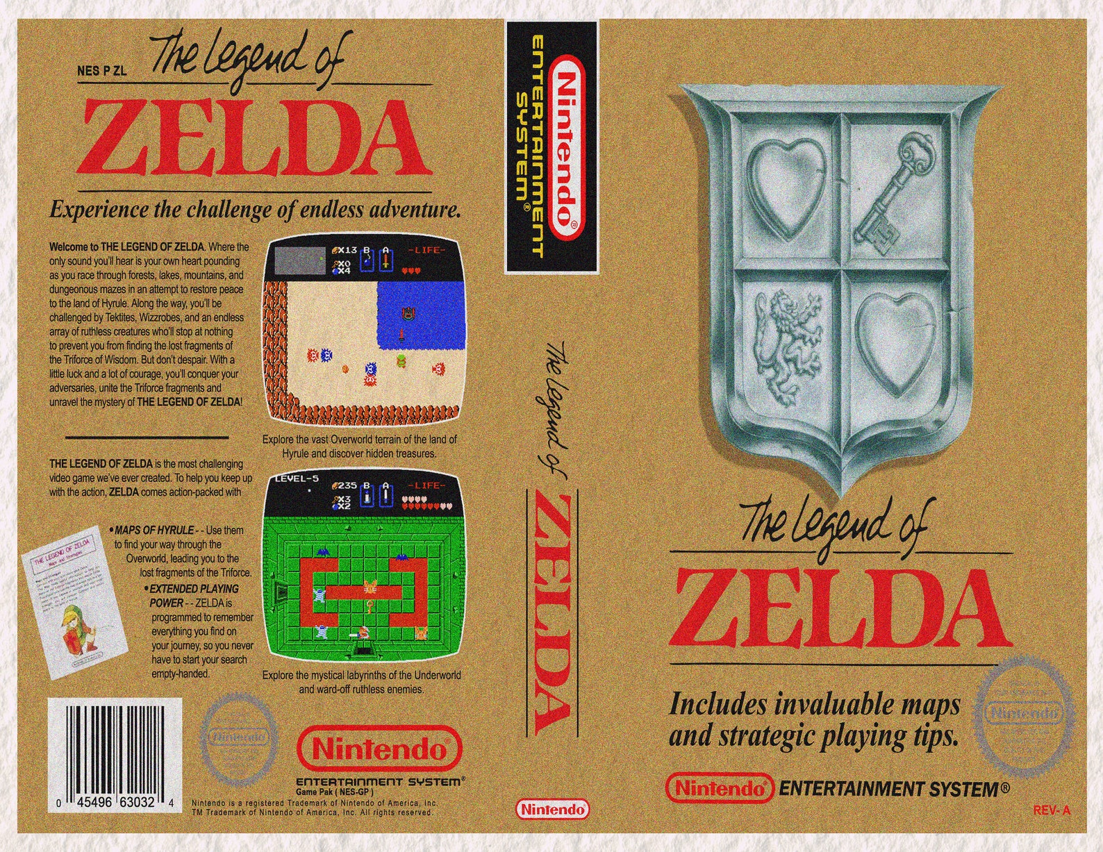 Legend of Zelda Retro Nintendo NES Video Game Box Art Reproduction ...