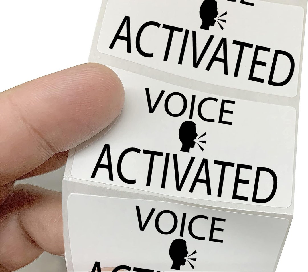 VOICE ACTIVATED Stickers | 5 - 1000 Pack Laptop Wall Handle Locker ...