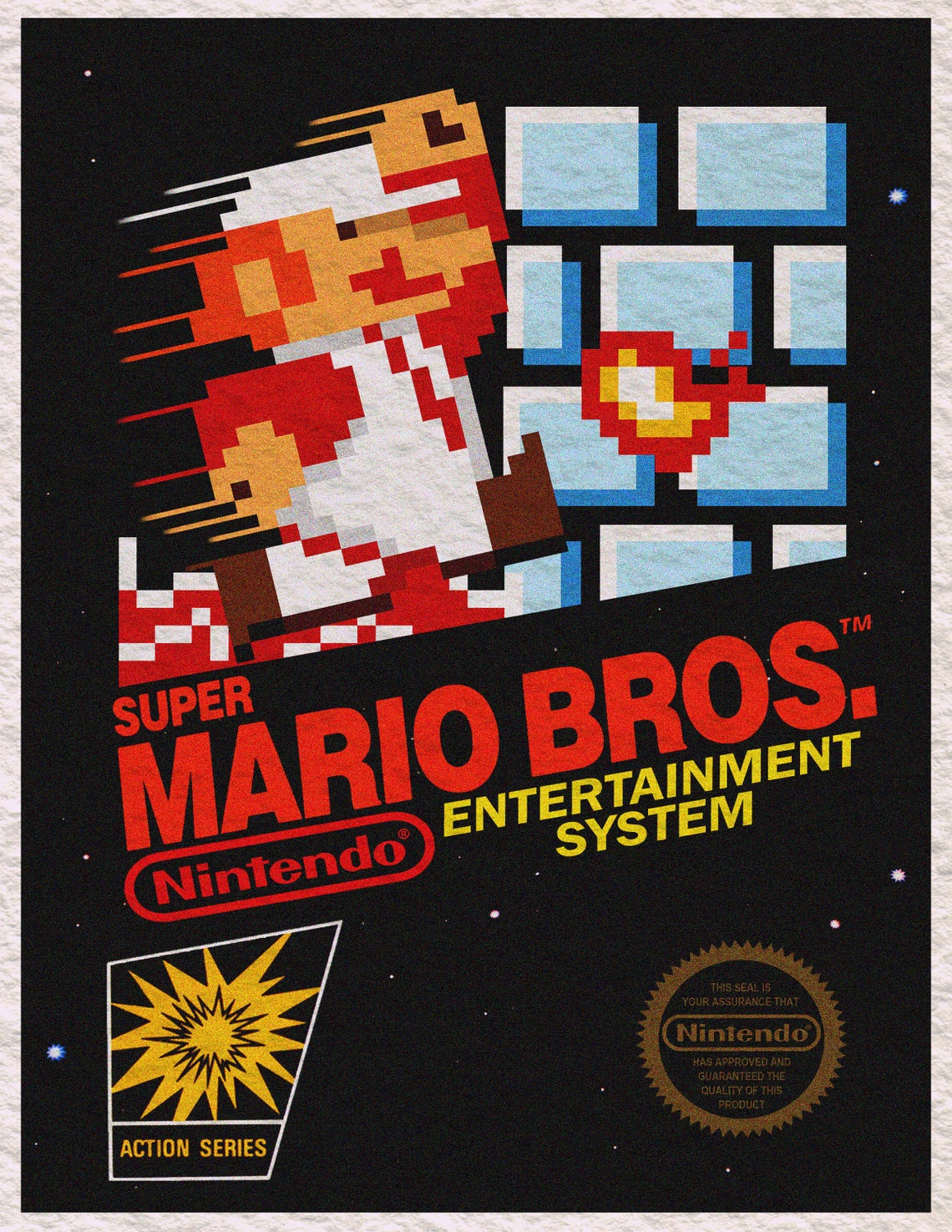 Super Mario Bros Retro Nintendo NES Video Game Box Art Reproduction ...