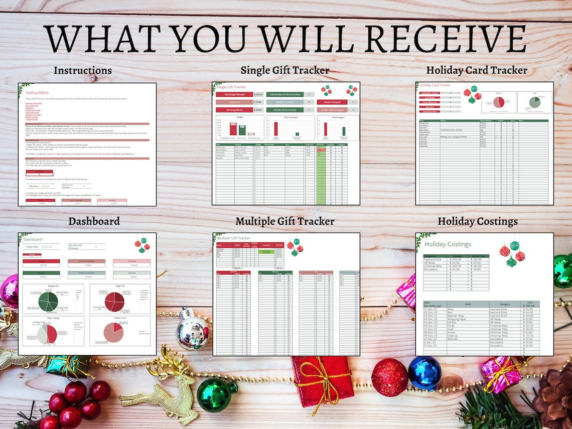 Christmas Planner Budget Spreadsheet. Christmas Budget. Holiday Planner ...