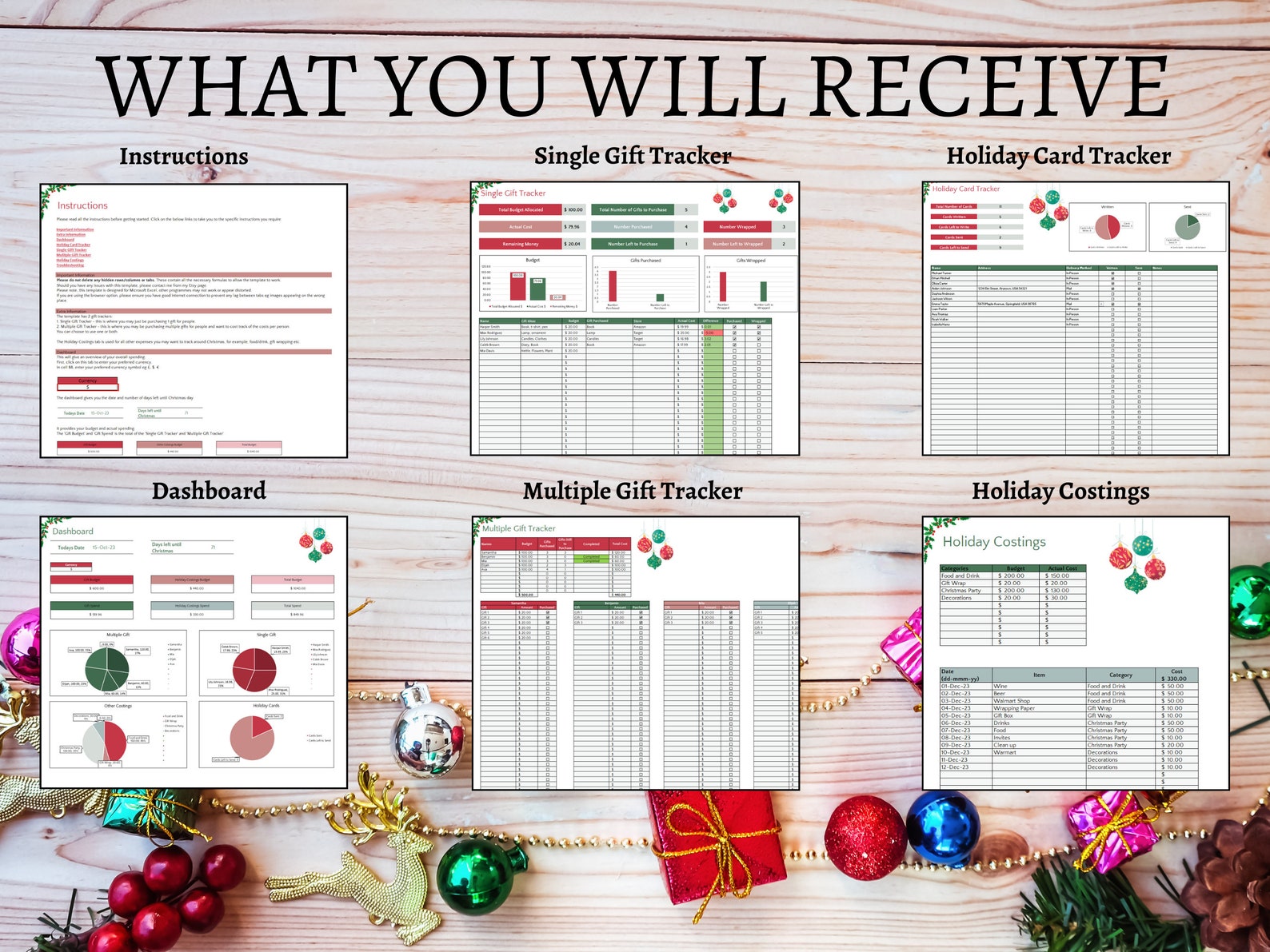 Christmas Planner Budget Spreadsheet. Christmas Budget. Holiday Planner ...