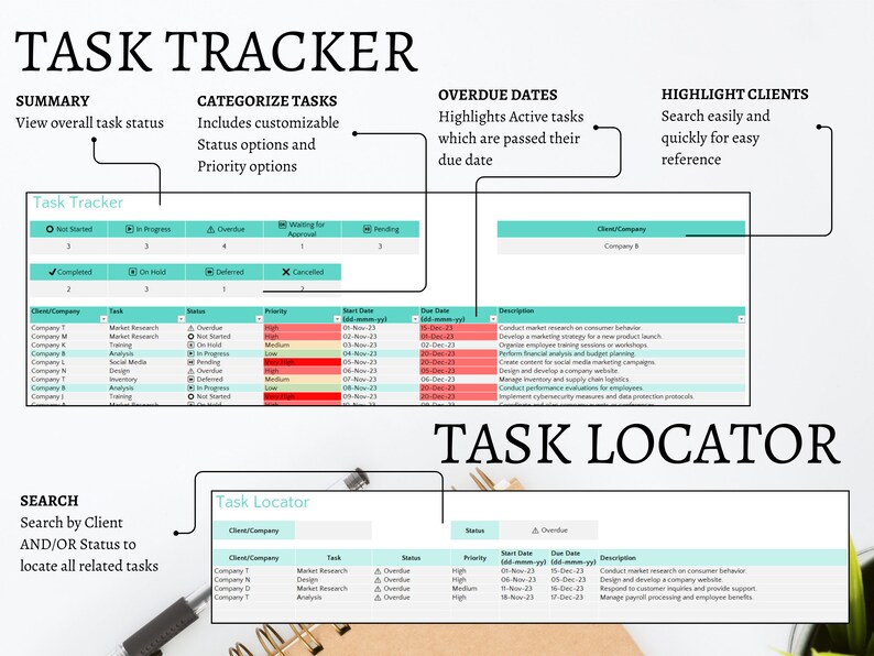 Client Tracker: CRM & Task Management Tool for Google Sheets - Etsy
