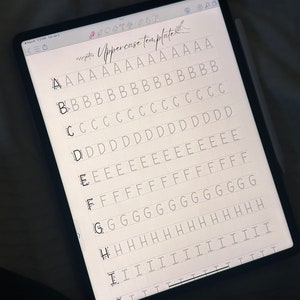 Uppercase Handwriting Template - Essynotes Style - Etsy