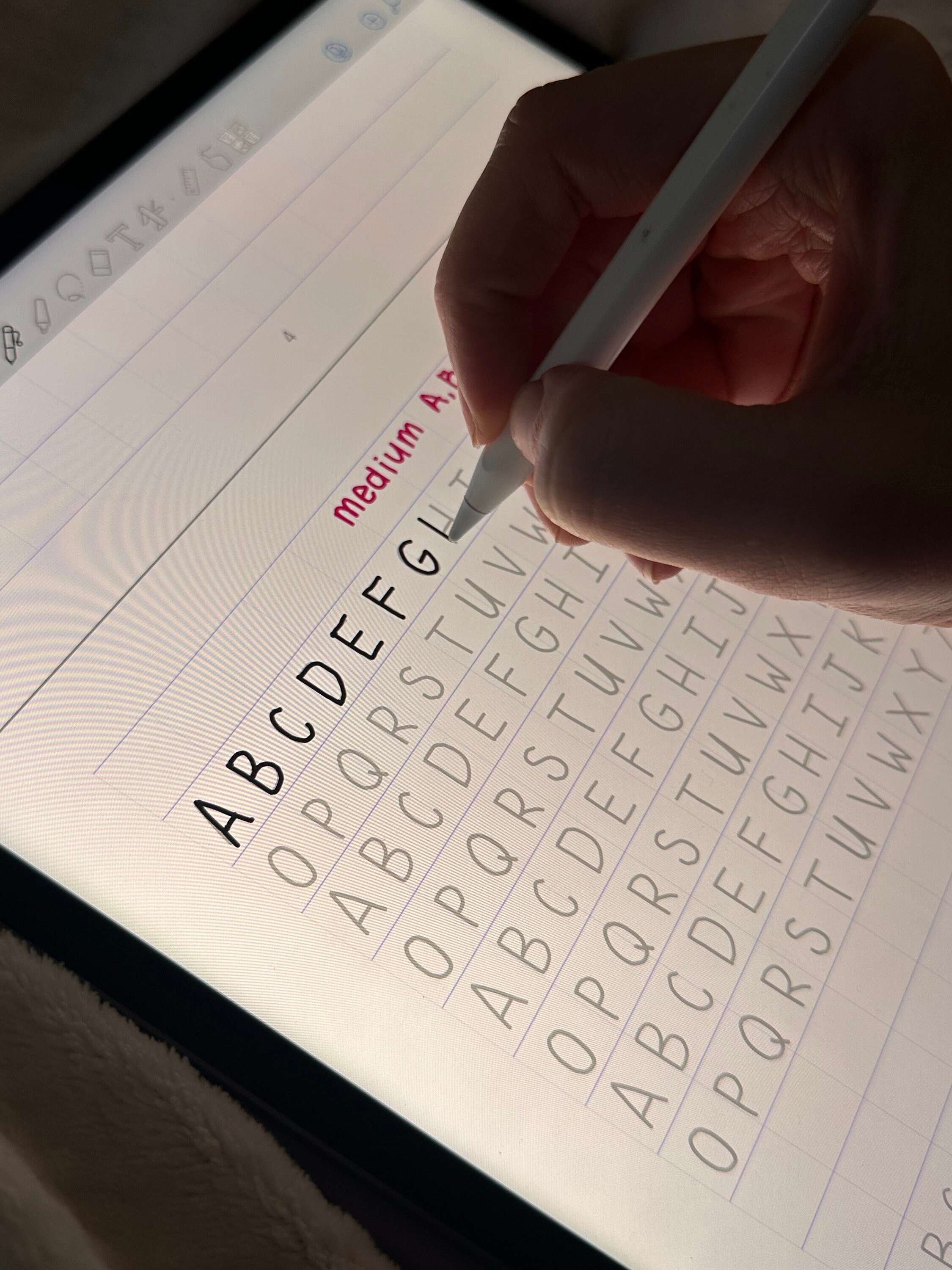 Uppercase Handwriting Template Essynotes Style - Etsy