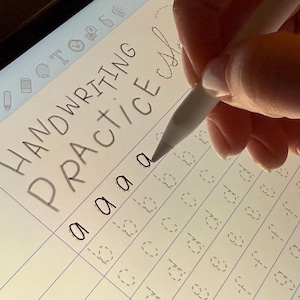 Lowercase and Uppercase Letters Handwriting Template @essynotes - Etsy