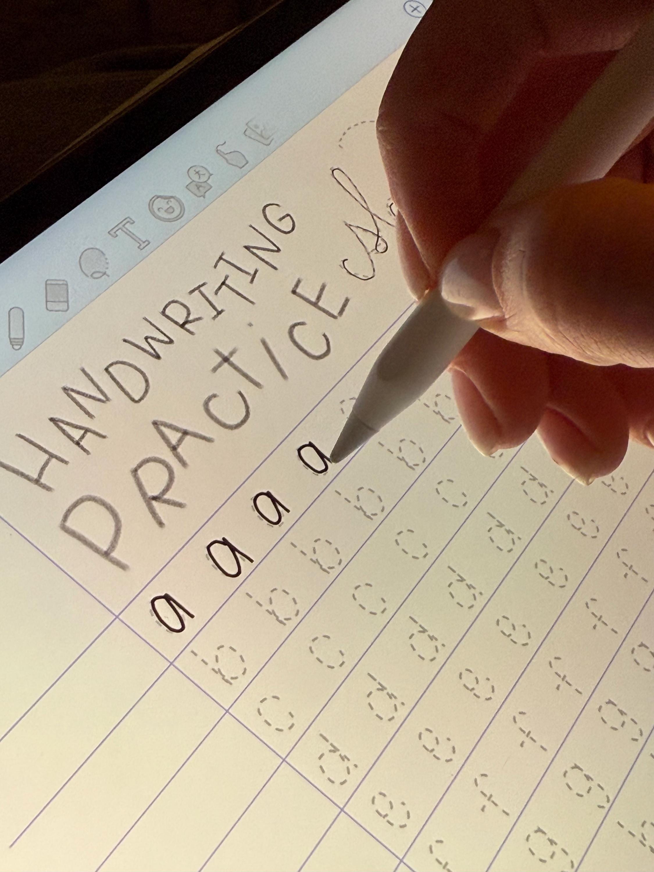 Lowercase and Uppercase Letters Handwriting Template @essynotes - Etsy