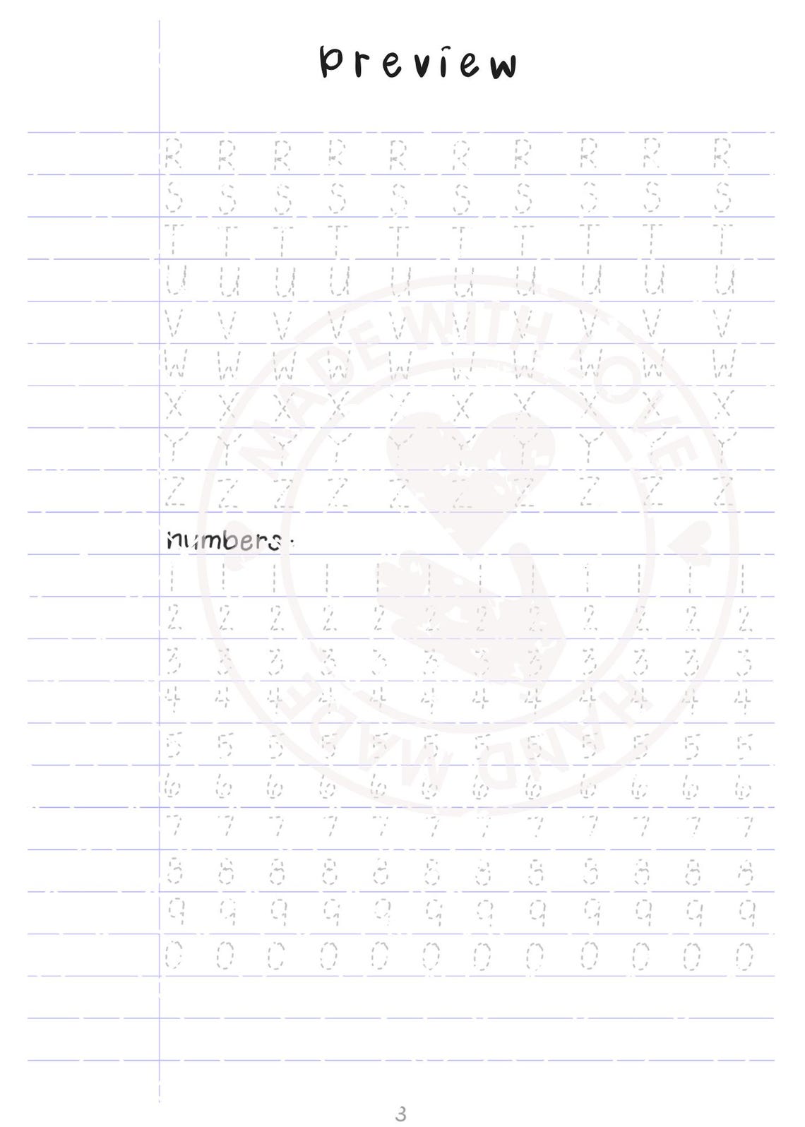 Lowercase and Uppercase Letters Handwriting Template @essynotes - Etsy