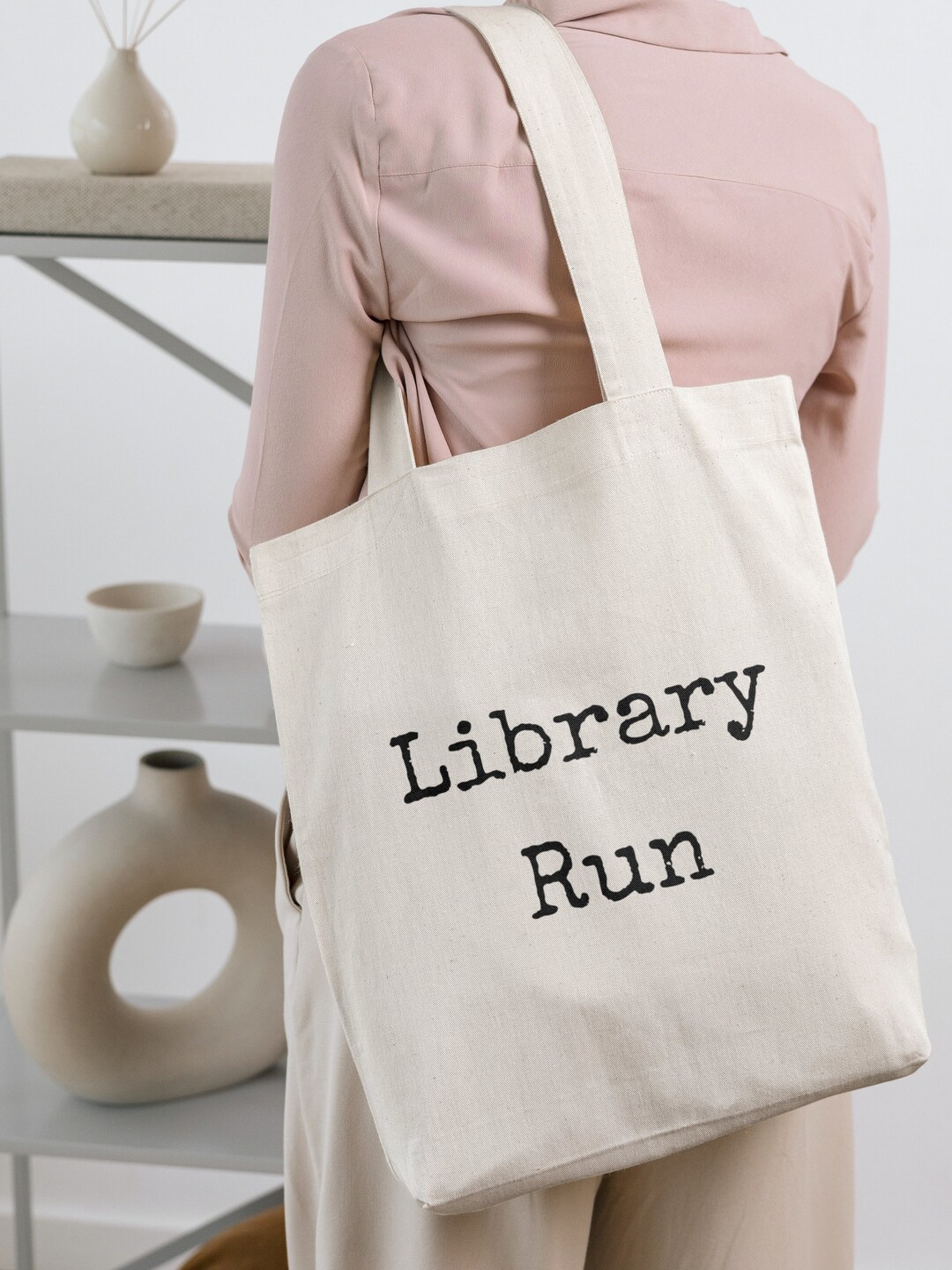 Library Run Canvas Tote Bag, Gifts for Book Nerds, Library Bag, Book ...