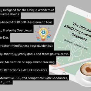 ADHD Undated Digital Planner, Interactive & PDF, Goodnotes/notability ...