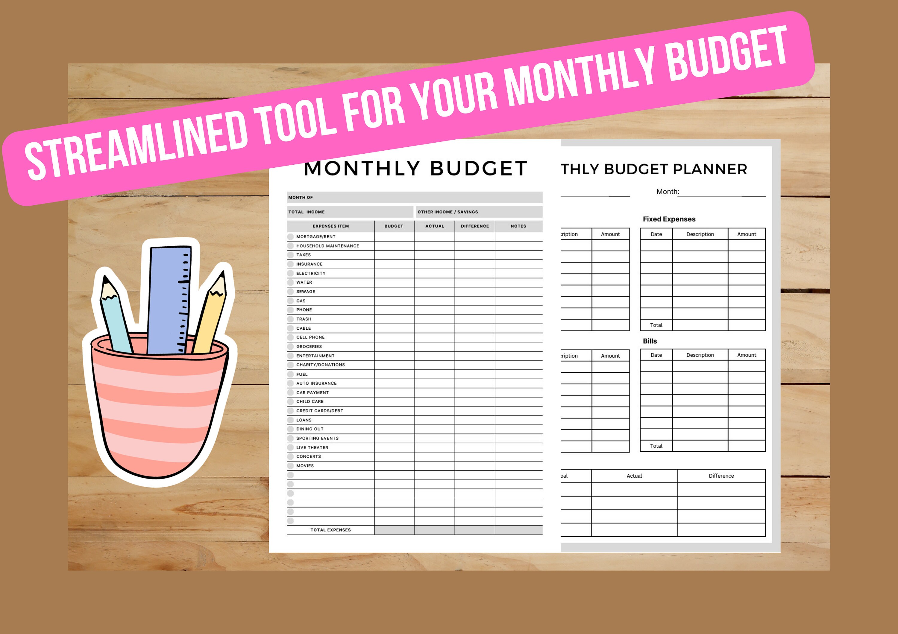2023 - 2024 Digital & PDF Budget Planner | Minimalist Budget Planner ...