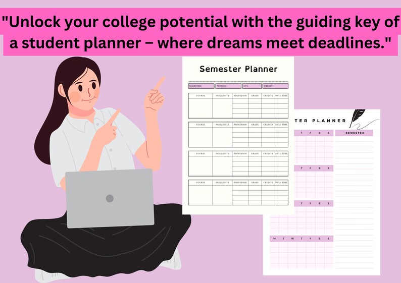 2023 - 2024, Student Planner and Guide | Academic Planner Semester ...