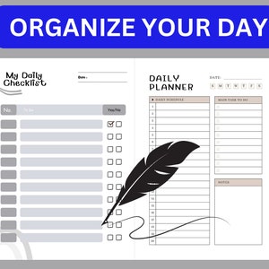2023 - 2024, Daily Planner & Checklist, Printable Fillable, Daily to Do ...