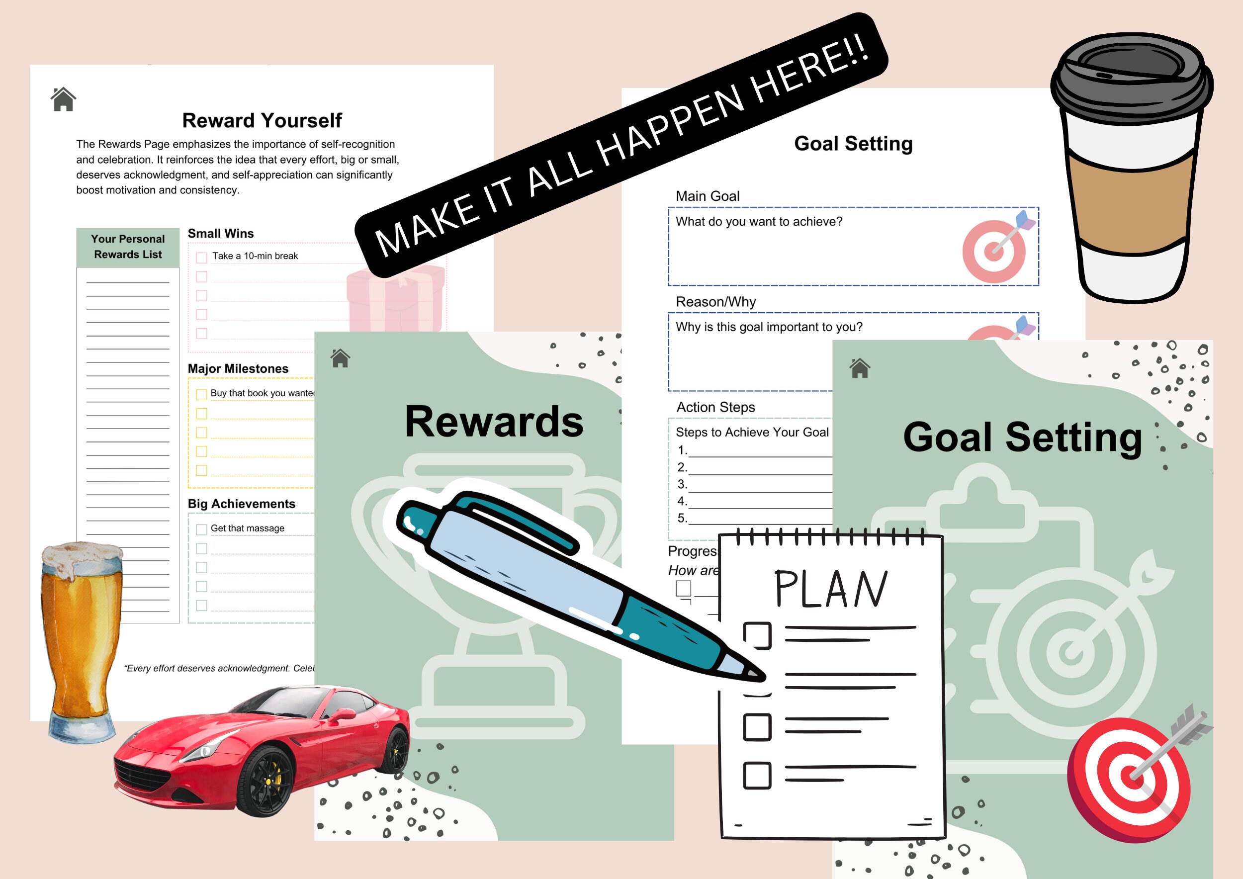 ADHD Undated Digital Planner, Interactive & PDF, Goodnotes/notability ...