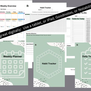 ADHD Undated Digital Planner, Interactive & PDF, Goodnotes/notability ...
