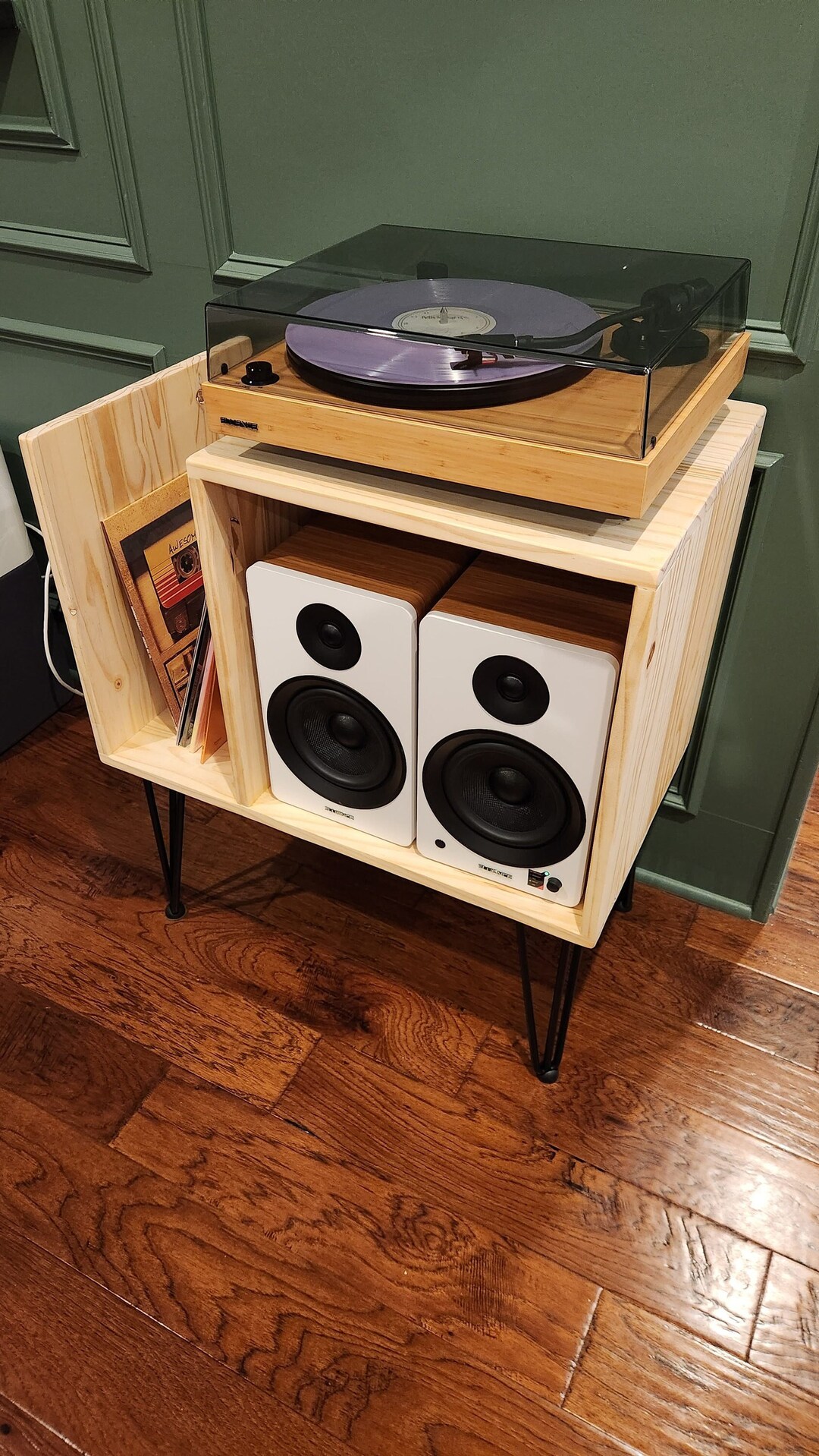 Record Player Stand & Storage - Etsy