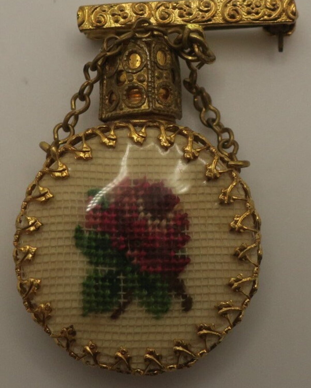 Vintage Perfume Bottle Dangle Brooch Pin - Etsy