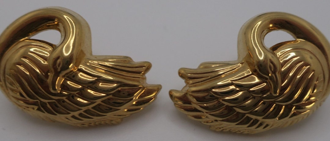 Avon Vintage 1980s - 1990s Swan Birds Retro Gold Tone - Etsy