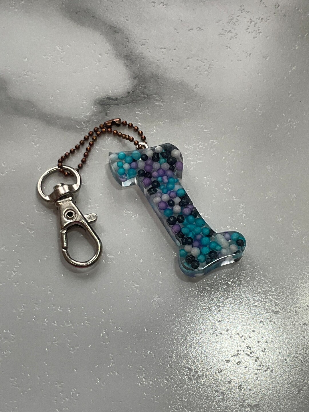 Resin Candy Letter I Keychain, Letter I Keychain, Candy Keychain, Epoxy ...