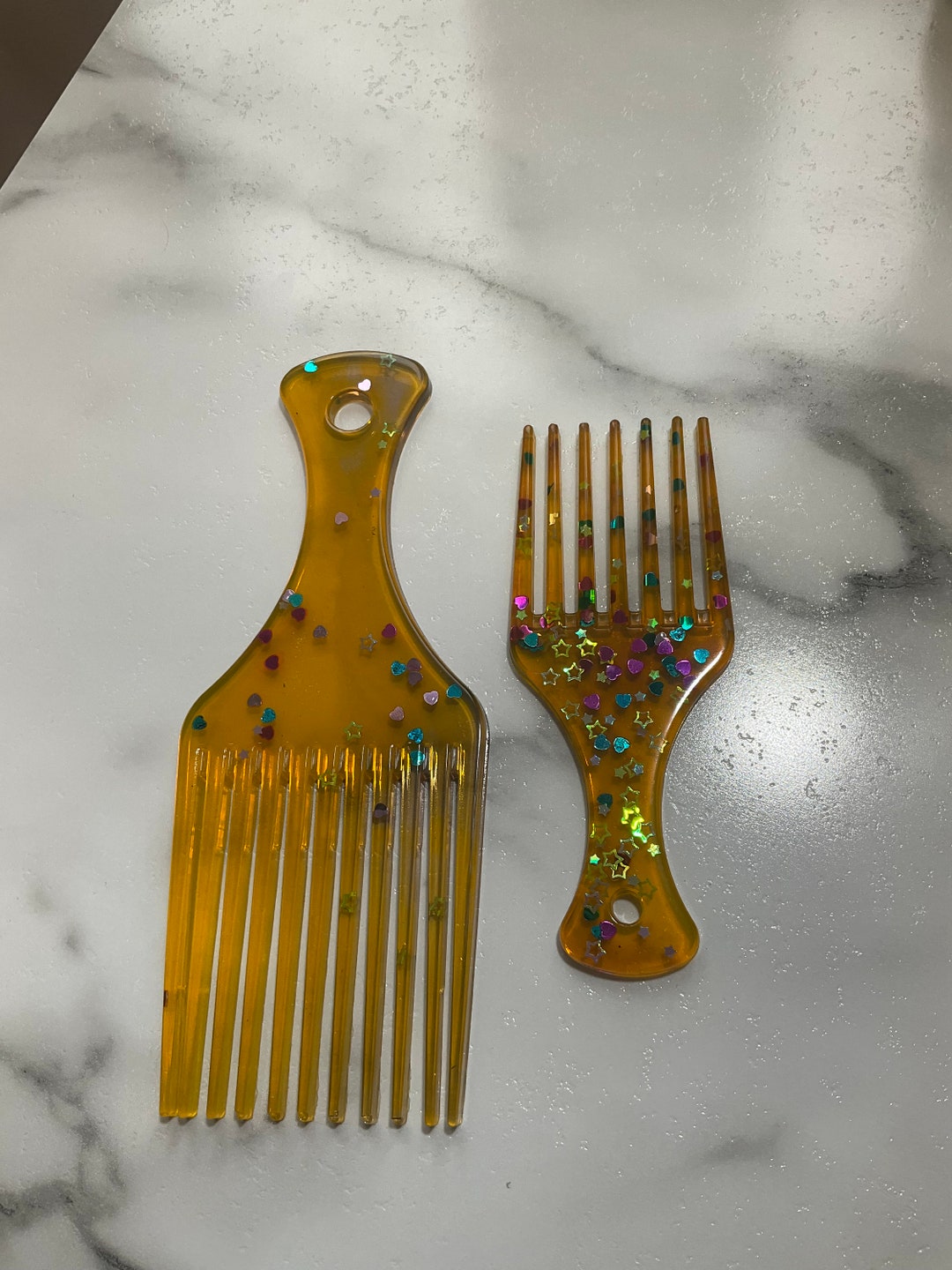 Resin Hair Comb Set, Handmade Resin Comb Set, Hair Comb Set, Epoxy ...