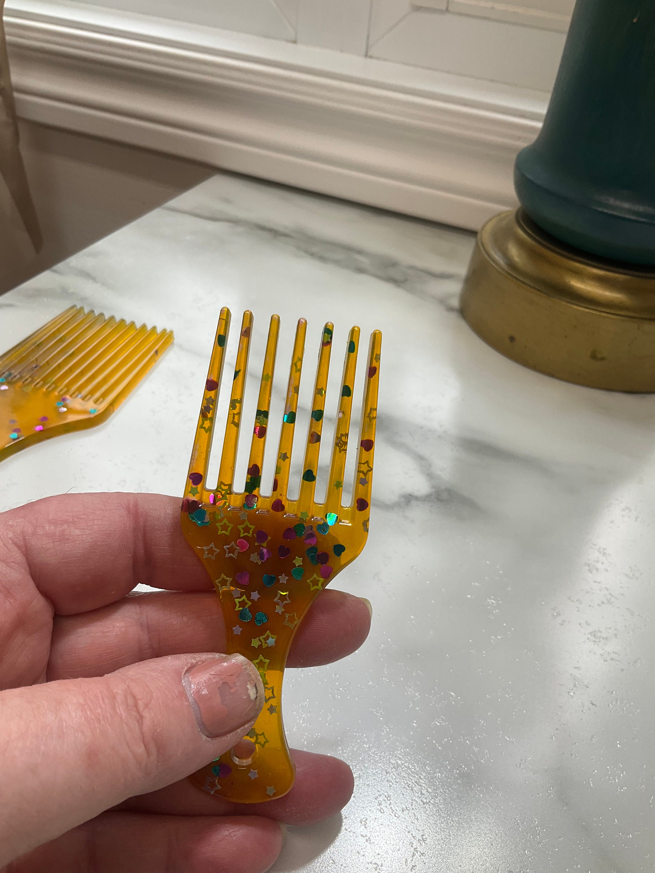 Resin Hair Comb Set, Handmade Resin Comb Set, Hair Comb Set, Epoxy ...