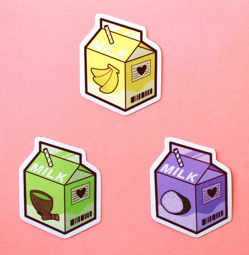 Pastel Milk Carton 2 Stickers - Etsy