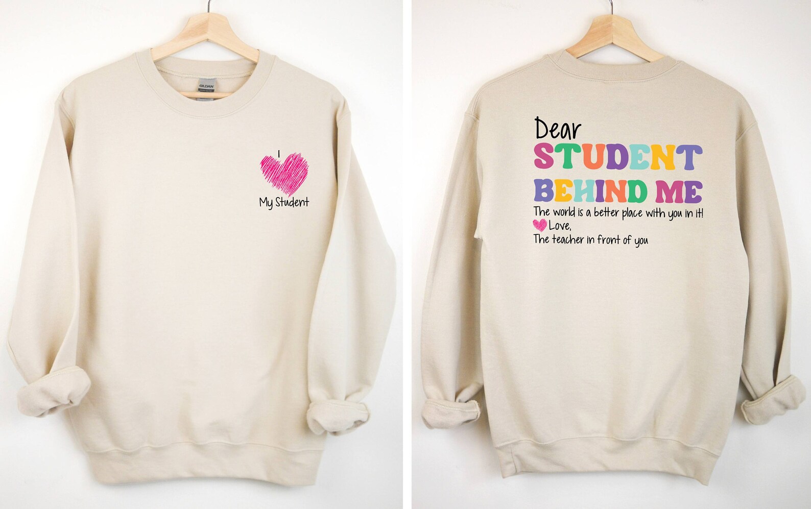 I Love My Student T-shirt, Teacher Sweatshirt, School Shirt, Heart ...