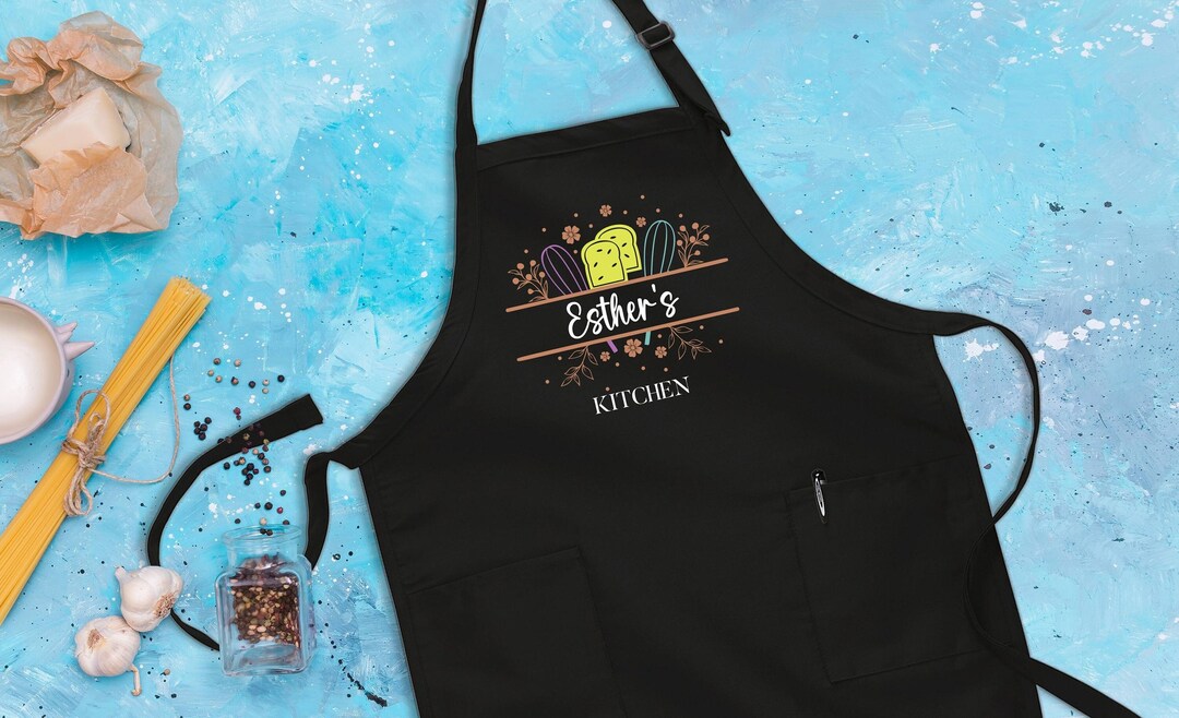 Personalized Chef Apron, Kitchen Apron, Adjustable Aprons, Custom Name ...