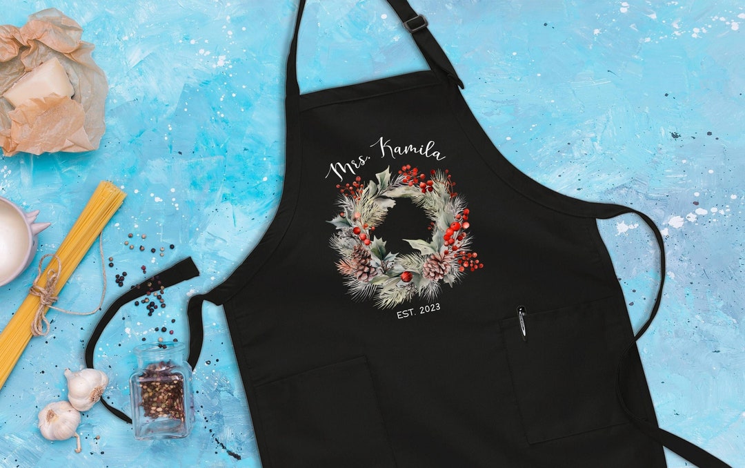 Personalized Apron, Christmas Apron, Family Dinner Gift, Mama Apron ...