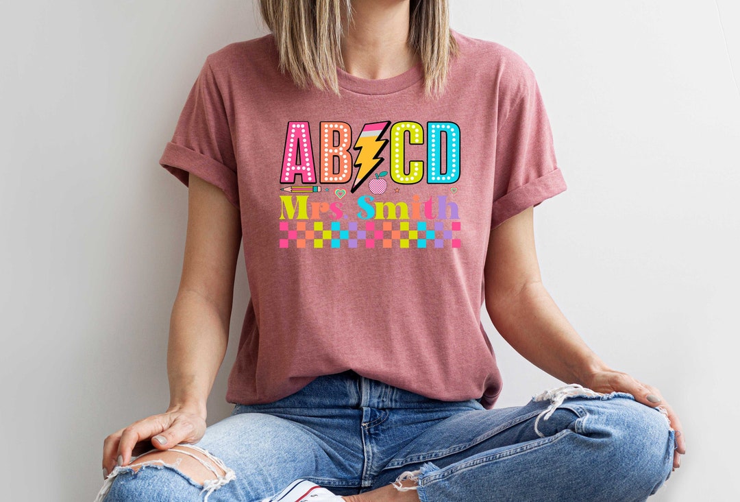Custom ABCD T-shirt, Preschool Shirt, Nursery Teacher Shirt, Pupil Love ...