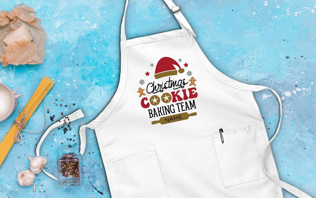 Personalized Christmas Apron, Santa Gifts, Cooking Crew Apron, Custom ...