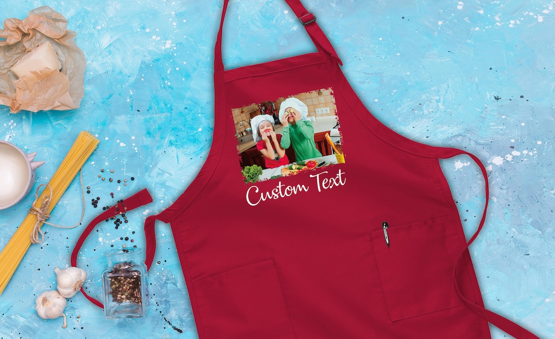 Custom Photo Apron, Personalized Apron, Photo Apron, Personalized Text ...