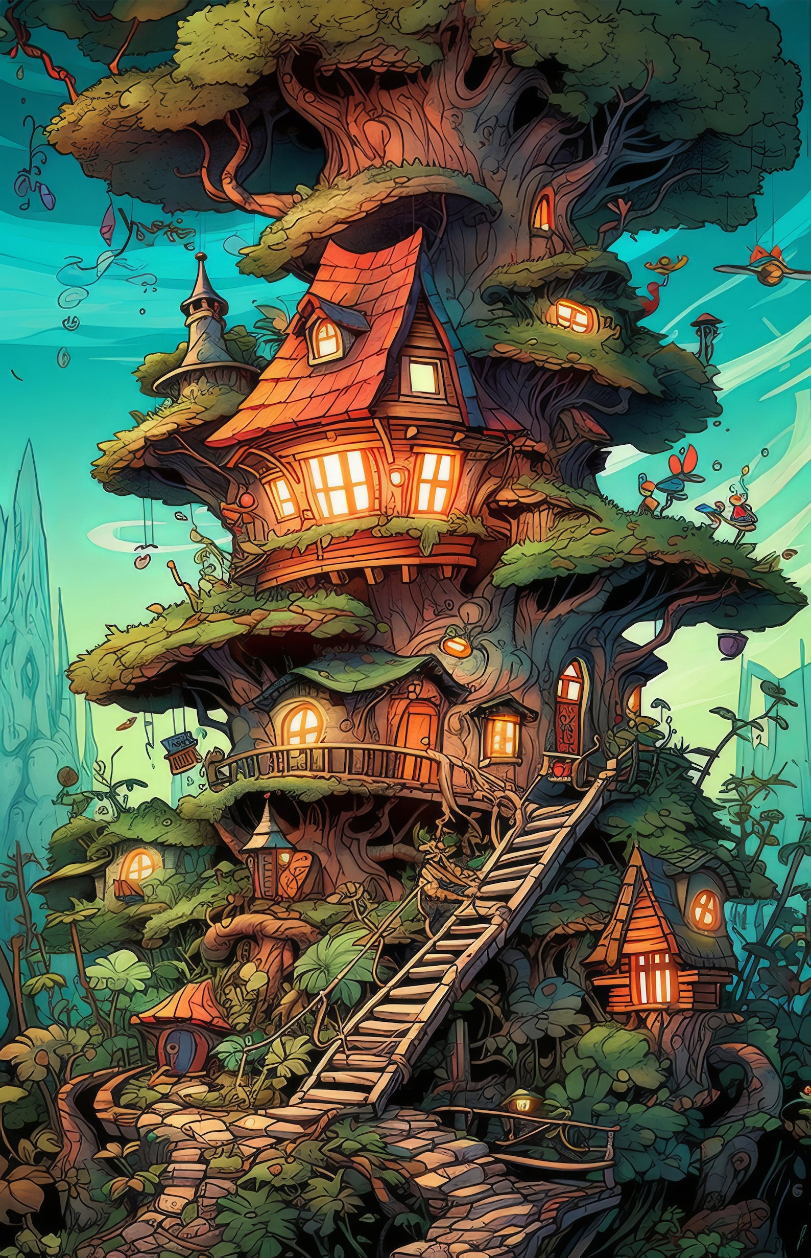 Enchanted Treehouse Downloadable Digital Print 11x17 - Etsy