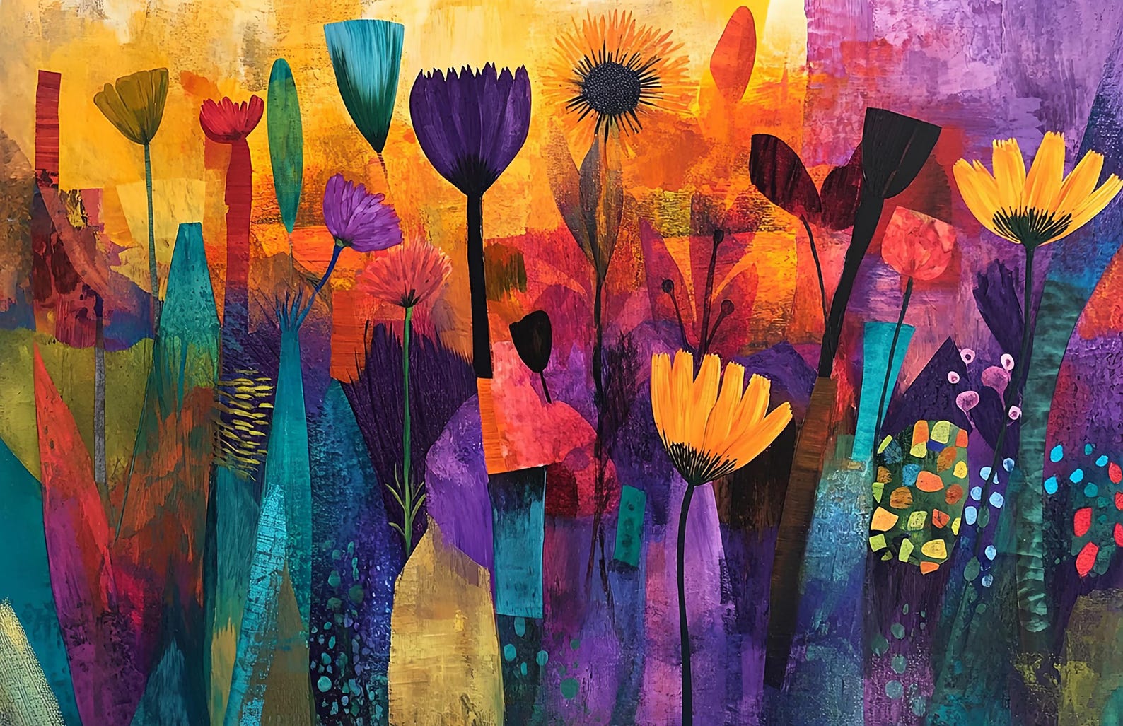 Pleasing Abstract Garden - Downloadable Digital Print 11" X 17" or ...