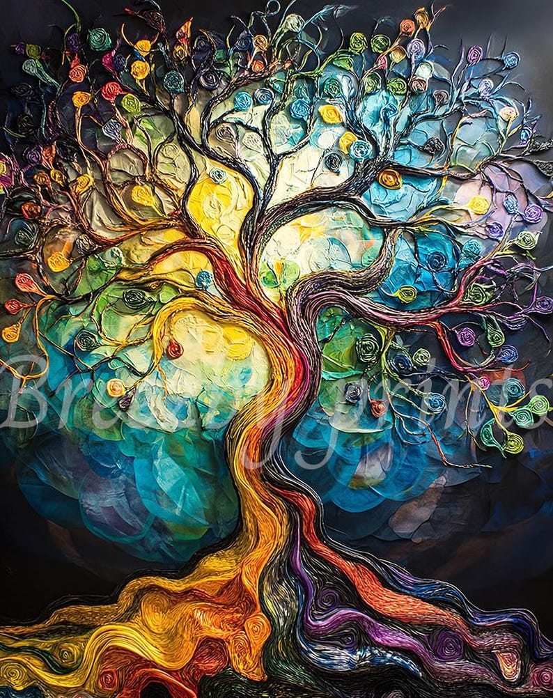 Lively Abstract Tree - Downloadable Digital Print 11" X 14" - Etsy