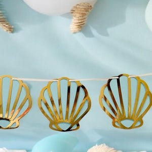 Seashell Banner: Glitter Coastal Bachelorette Party Decorations - Etsy