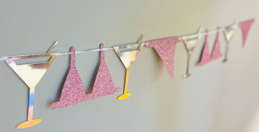 Martinis and Bikinis Bachelorette Custom Martini Banner Bachelorette ...