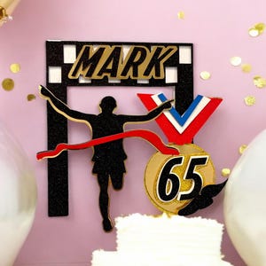 Custom Runner Cake Topper| Personalized Cake Topper With Name and Age ...