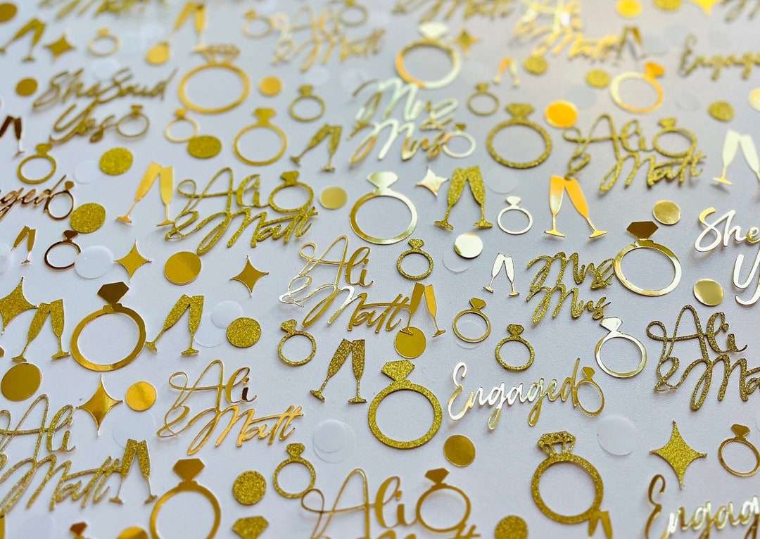 Personalized Confetti W/ 2 Names 100 Pcs she Said Yes Confetti ...
