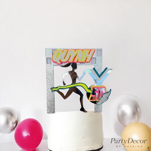 Custom Runner Cake Topper| Personalized Cake Topper With Name and Age ...