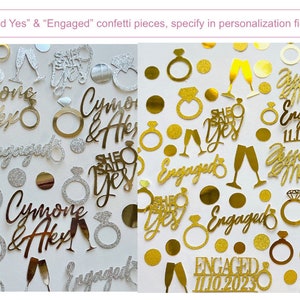 Personalized Confetti W/ 2 Names 100 Pcs she Said Yes Confetti ...