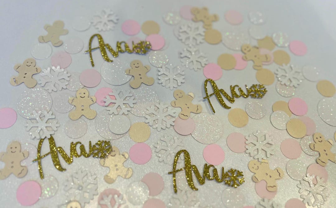 Custom Name Confetti, 100 Pcs Pink Gingerbread, Gingerbread Girl ...